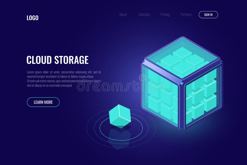Data Mining, Processing Big Data Isometric Concept, Tech Cub, Artificial Intelligence Ai, Server ...