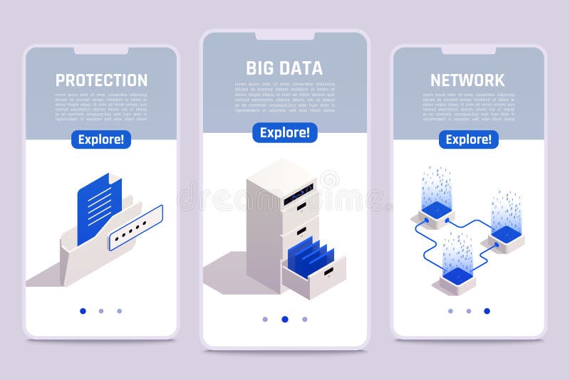 Big Data Mobile Templates stock vector. Illustration of office - 249182089