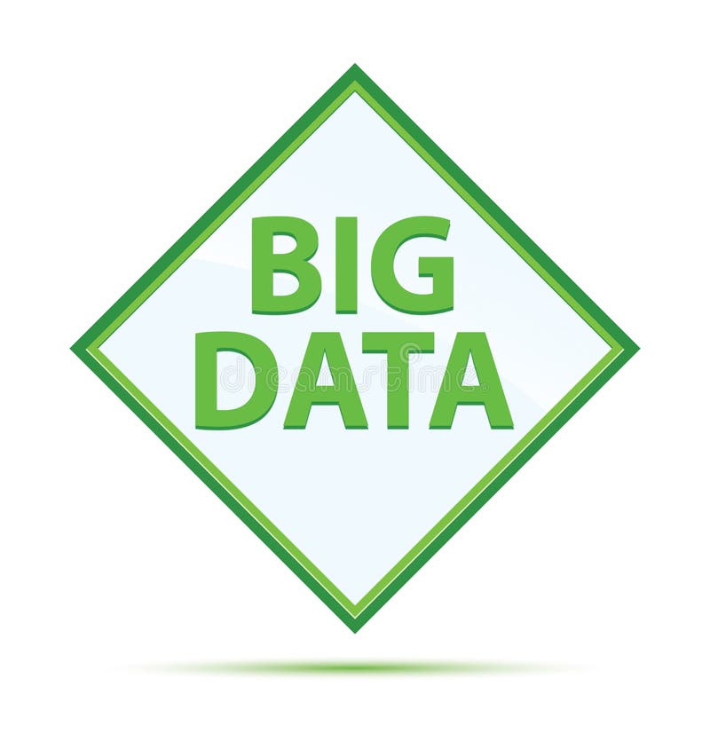 Big Data Modern Abstract Green Diamond Button Stock Illustration ...