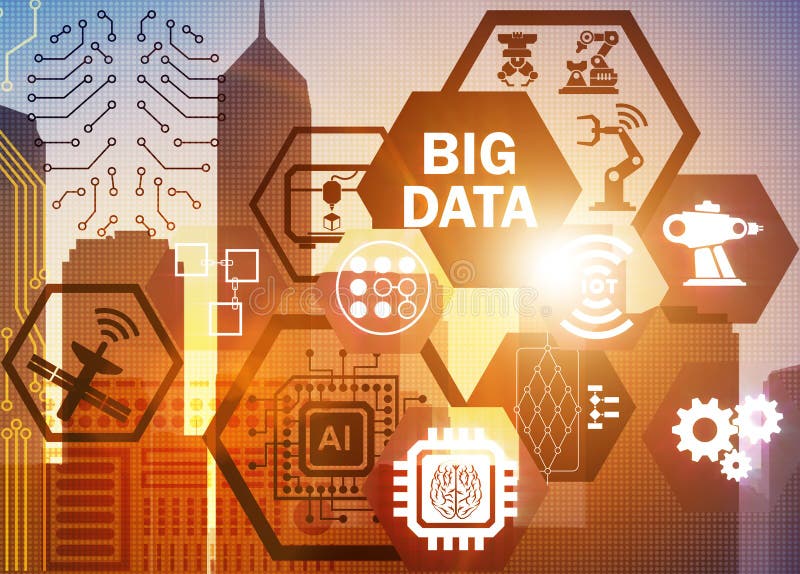 Big Data Modern Computing Concept Stock Illustration - Illustration of ...