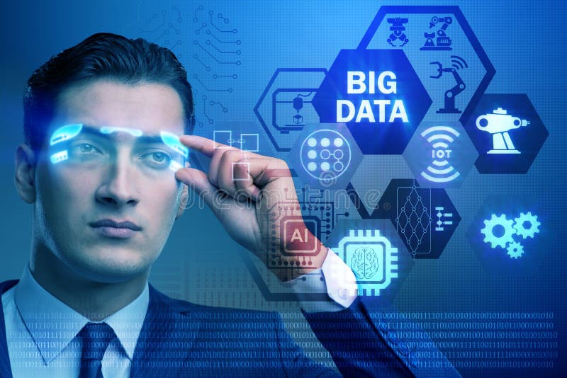 The Big Data Modern Computing Concept with Businessman Stock Photo ...