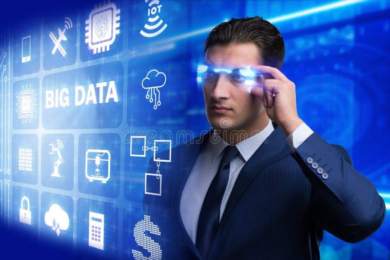 The Big Data Modern Computing Concept with Businessman Stock Image ...