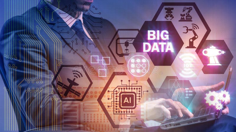 Big Data Modern Computing Concept with Businessman Stock Photo - Image ...