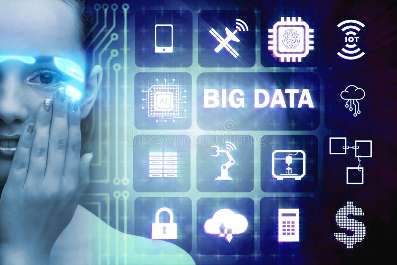The Big Data Modern Computing Concept with Woman Stock Photo - Image of ...