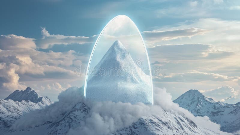 Big Data Mountain Under Security Shield Symbolizes Secured Information ...