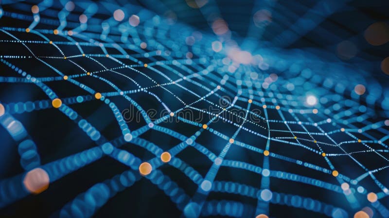 Big Data Network Connecting Glowing Nodes in Cyberspace Stock Image - Image of abstract ...