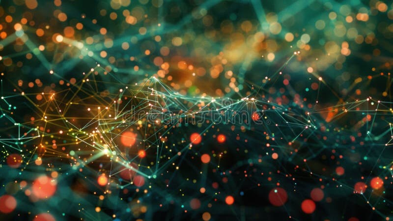 Big Data Network Connecting Glowing Nodes and Lines Stock Photo - Image of telecommunication ...