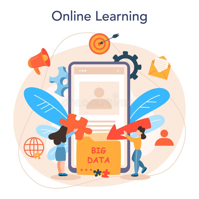 Big Data Online Service or Platform. Modern Computer Technology Stock ...