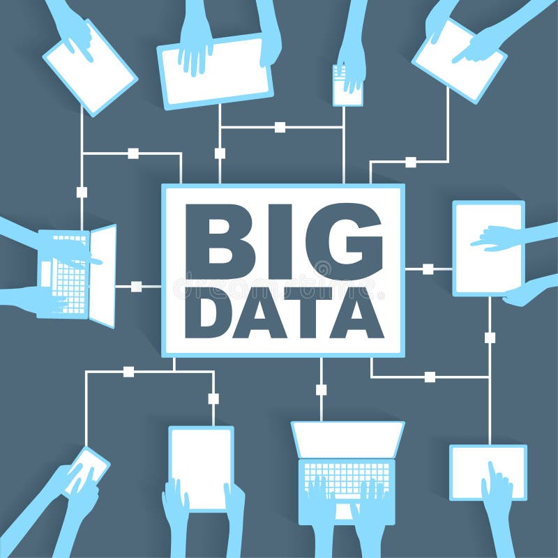 Big Data Paper Cutout with BYOD Device Network Stock Vector ...
