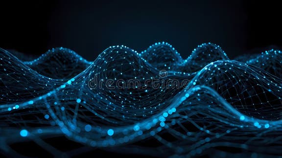 Big Data Pattern in Glowing Blue Stock Illustration - Illustration of ...