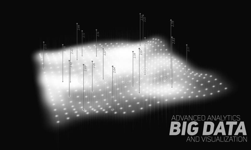 Big Data Plot Grayscale Visualization. Futuristic Infographic. Information Aesthetic Design ...