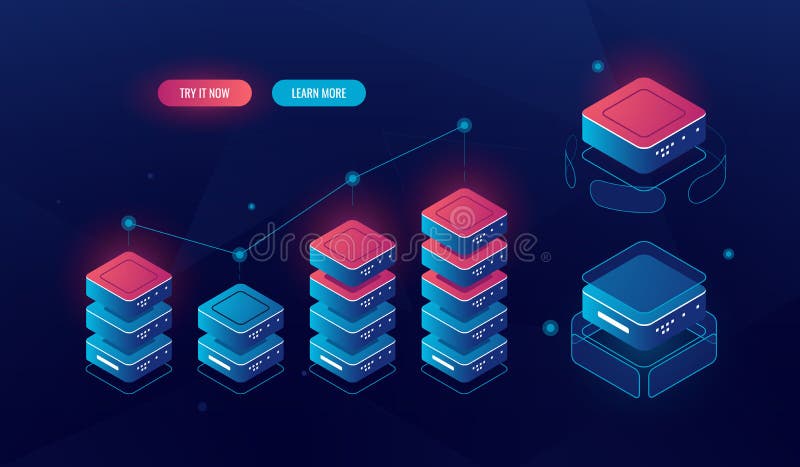 Isometric Graph Chart, 3d Statistic Diagram, Data Analysis Symbols ...