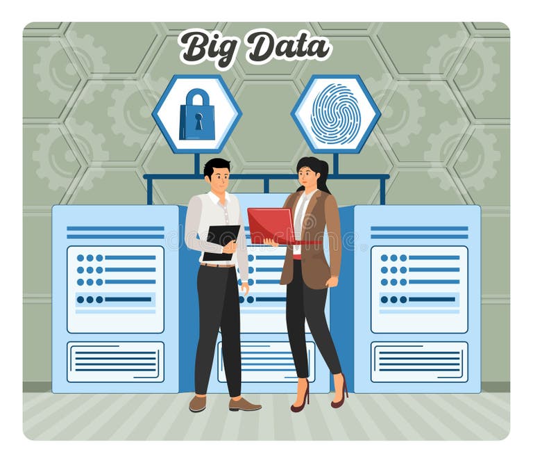 Big Data Project. Business Team Analyzing Big Data Concepts with Security and Technology ...