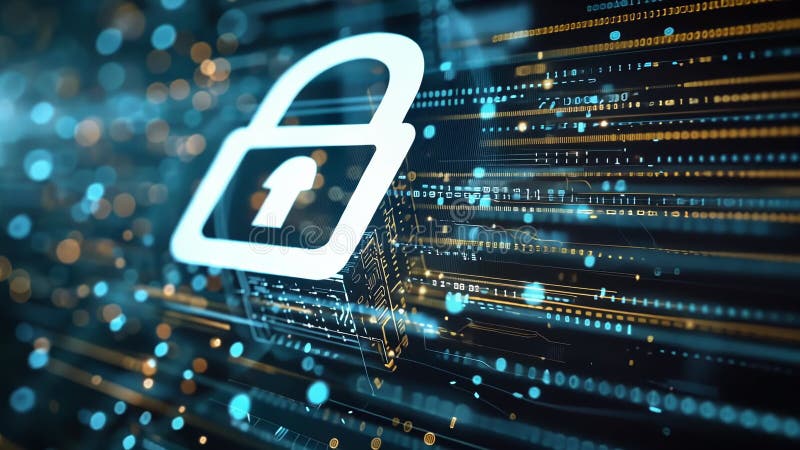 Big Data Protecting Digital Information Security with Padlock Symbol in ...