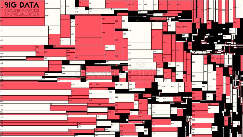 Big Data Red Blocks Visualization. Futuristic Infographic. Information ...
