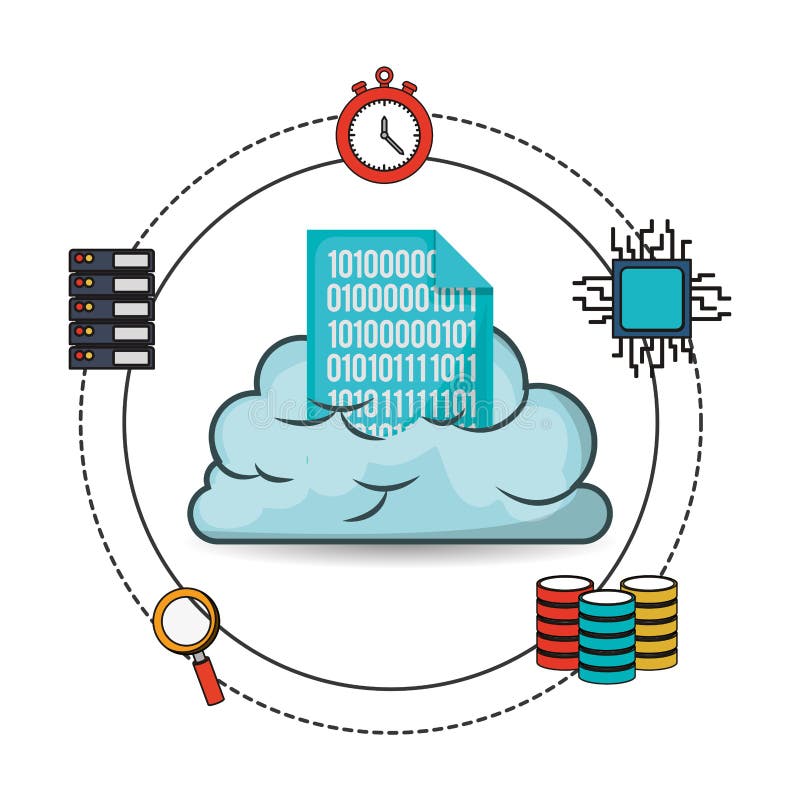 Big Data Related Icons Image Stock Vector - Illustration of cloud ...