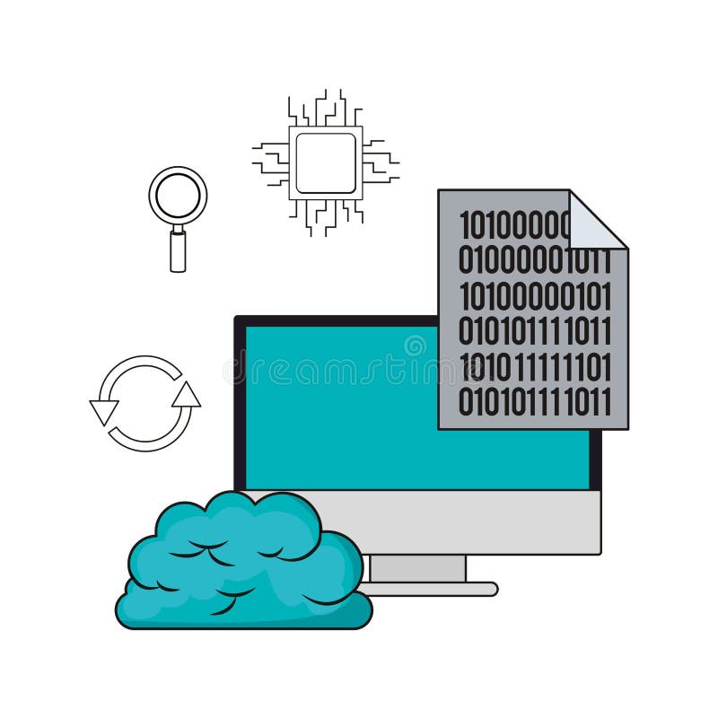 Big Data Related Icons Image Stock Vector - Illustration of defense ...