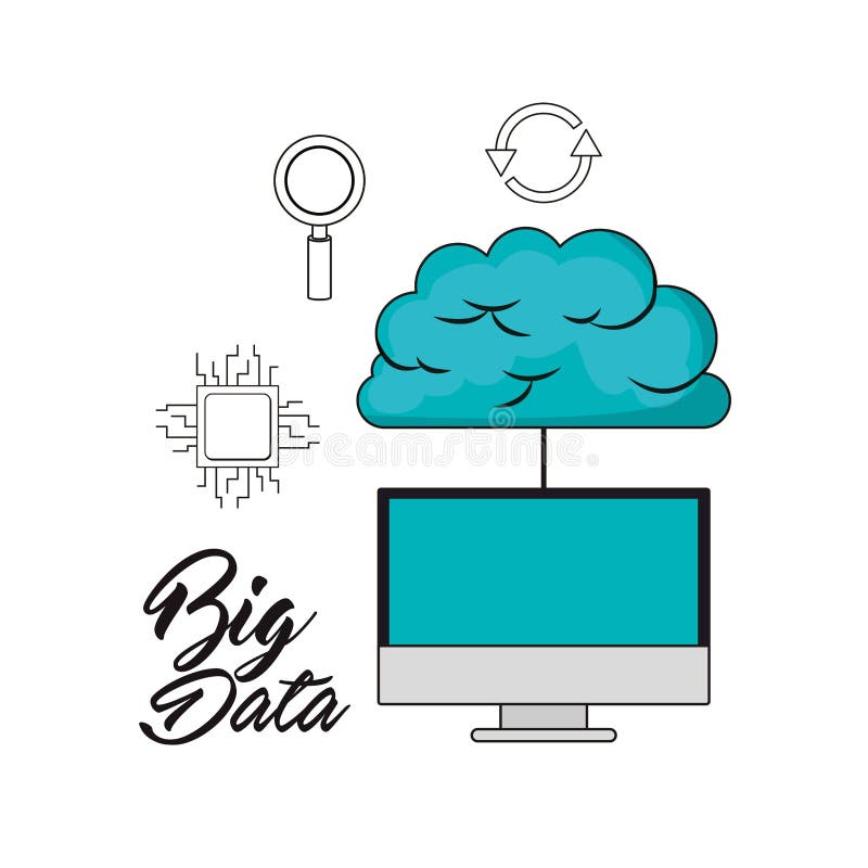 Big Data Related Icons Image Stock Vector - Illustration of defense ...