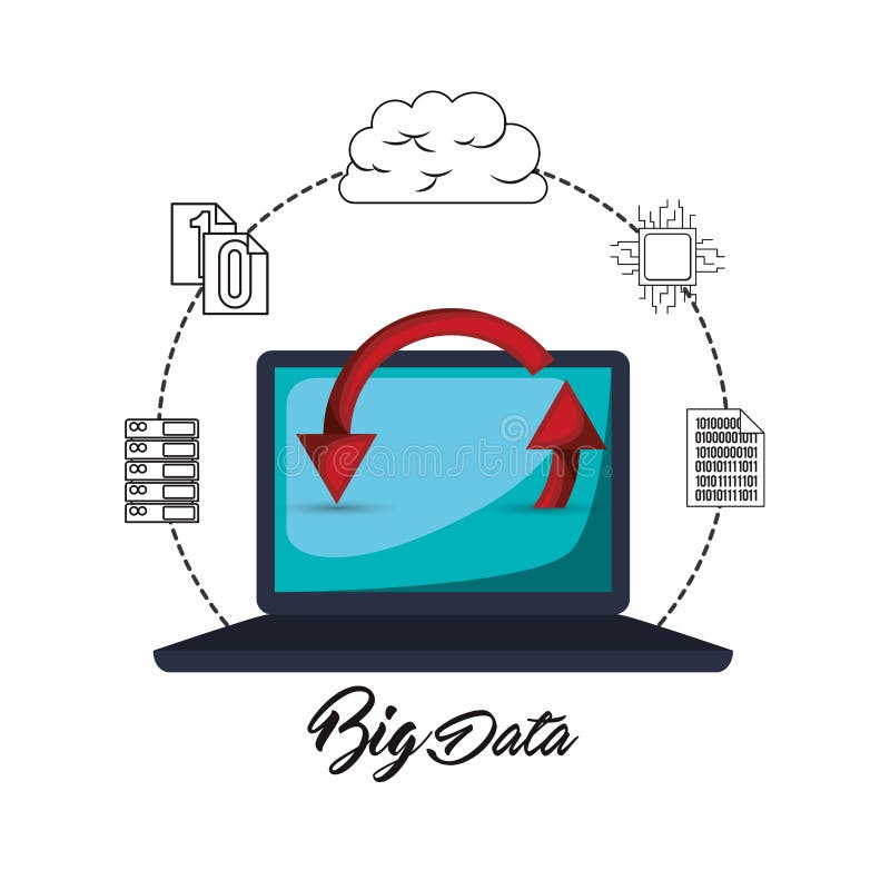 Big Data Related Icons Image Stock Vector - Illustration of defense ...