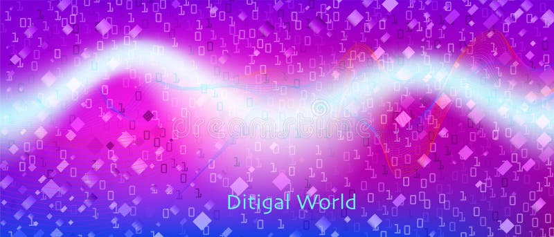 Big Data Sales Vector Background. Fractal Liquid Glow Matrix Flying ...