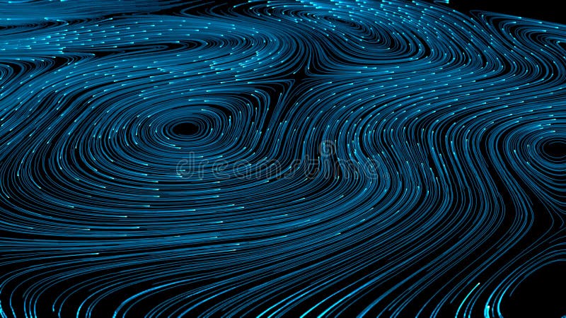 Big Data Sci-fi Abstract Background with Particles on Optical Fiber ...