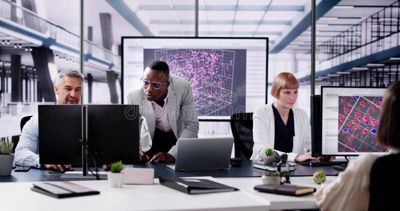 Big Data Science on Desktop Computer Stock Image - Image of server ...