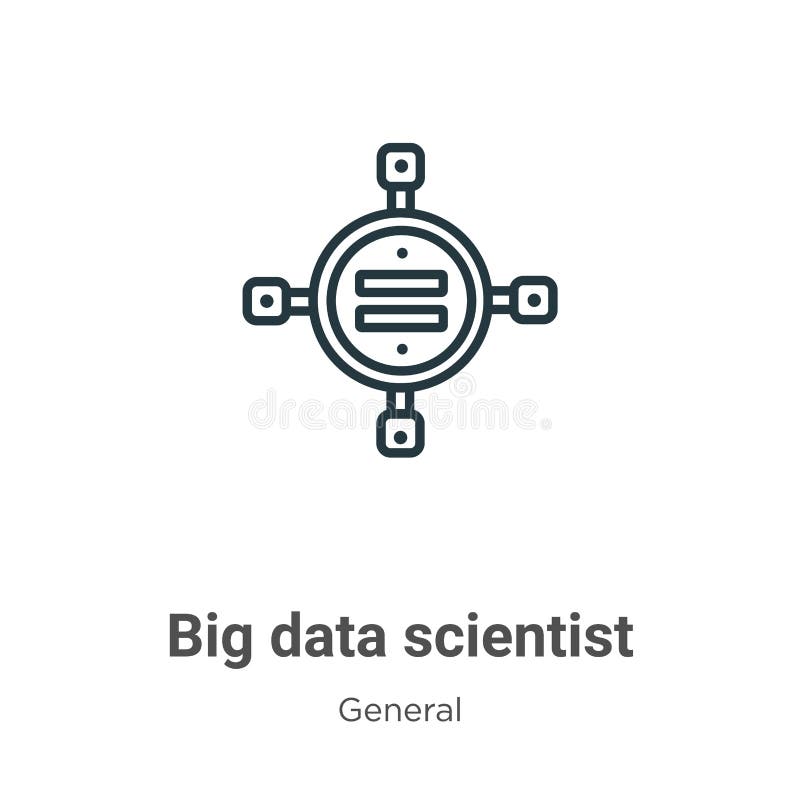 Big Data Scientist Outline Vector Icon. Thin Line Black Big Data ...