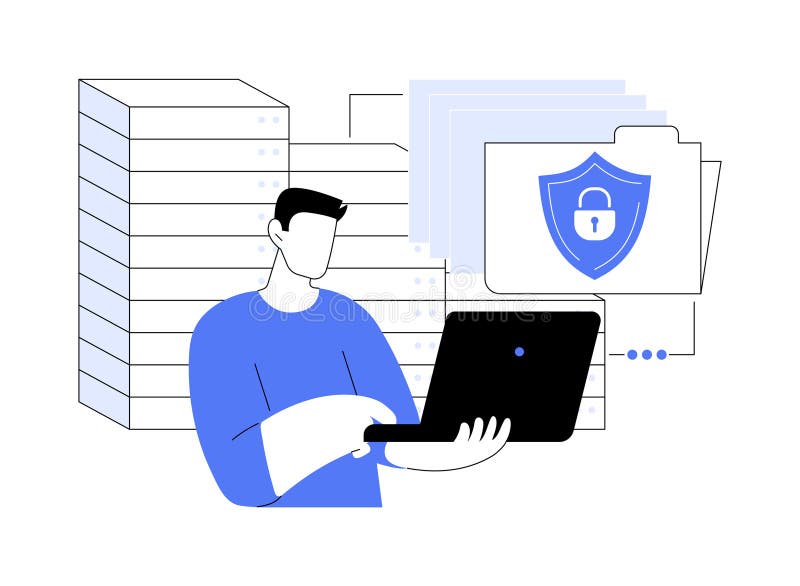 Big Data Security Isolated Cartoon Vector Illustrations. Stock ...