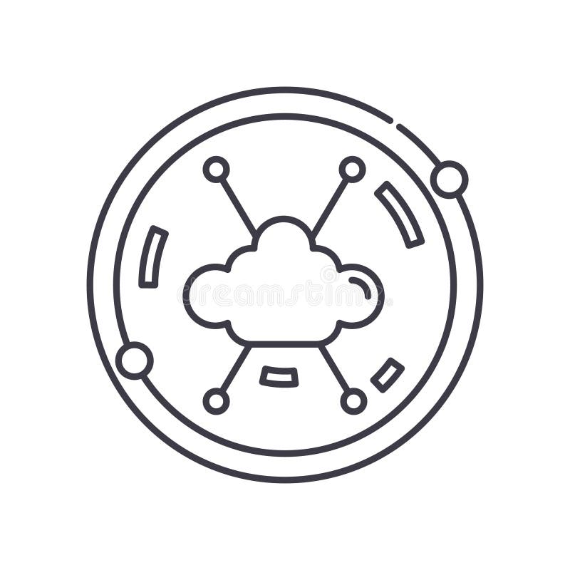 Big Data Service Icon, Linear Isolated Illustration, Thin Line Vector ...