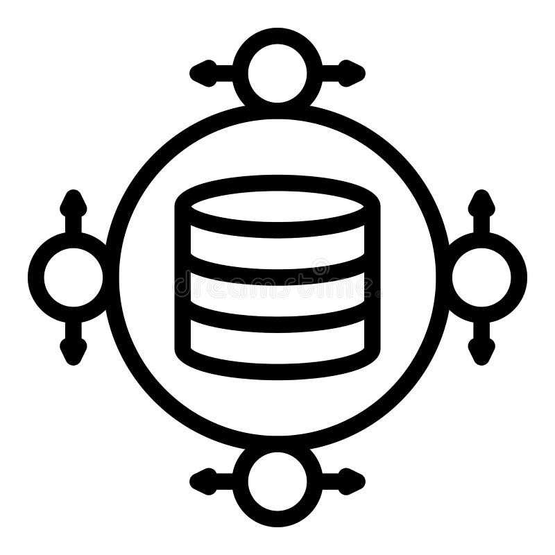 Big Data Service Icon, Outline Style Stock Vector - Illustration of ...