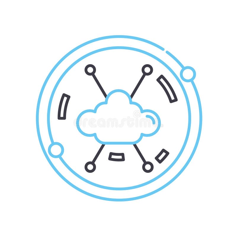 Big Data Service Line Icon, Outline Symbol, Vector Illustration ...