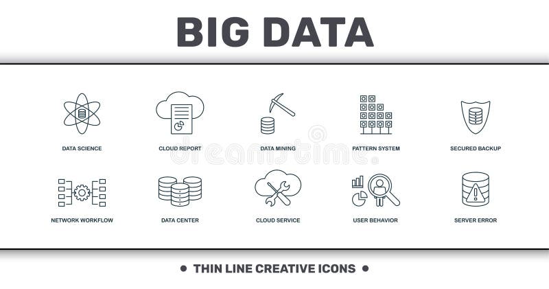 Data Center Icon Set. Four Elements in Diferent Styles from Big Data ...
