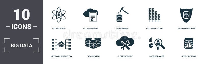 Big Data Set Icons Collection. Includes Simple Elements Such As Data ...