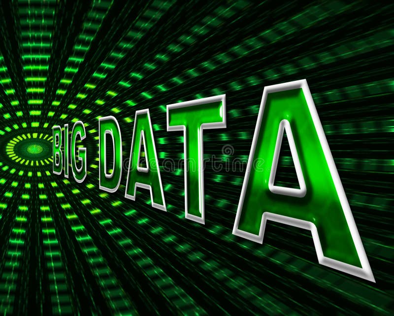Big Data Shows Info Bytes and Byte Stock Illustration - Illustration of ...