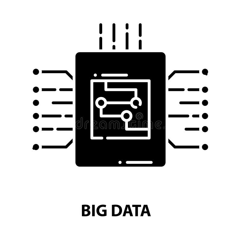 Big Data Sign Icon, Black Vector Sign with Editable Strokes, Concept ...