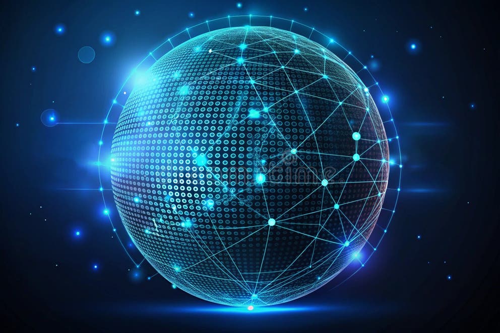 Big Data Sphere Visualization Stock Illustration - Illustration of scie ...