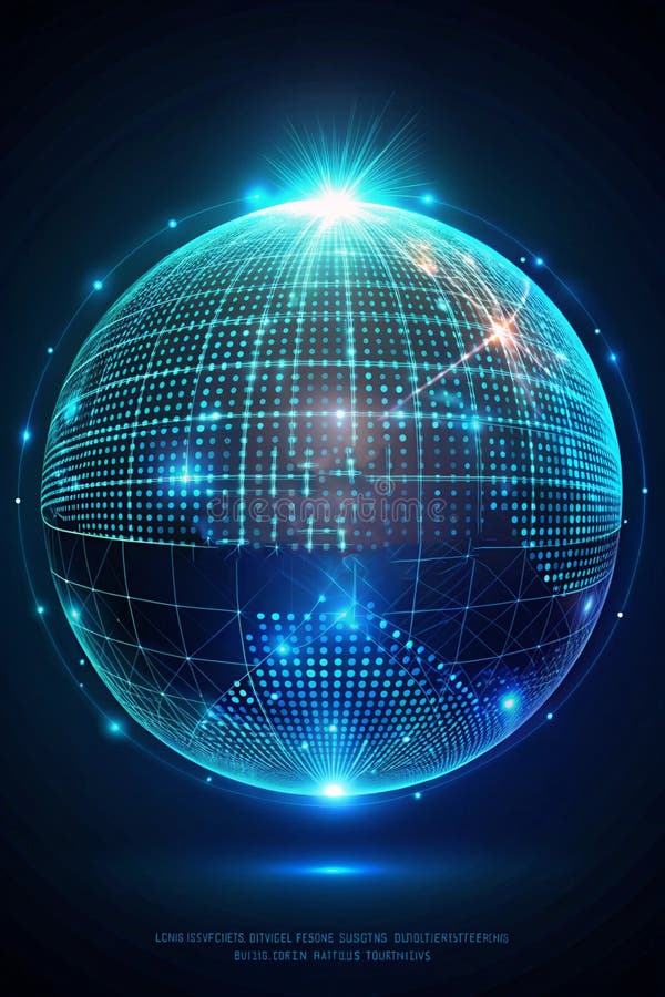 Big Data Sphere Visualization Stock Illustration - Illustration of ...