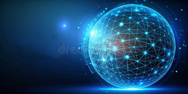 Big Data Sphere Visualization Stock Illustration - Illustration of mesh ...