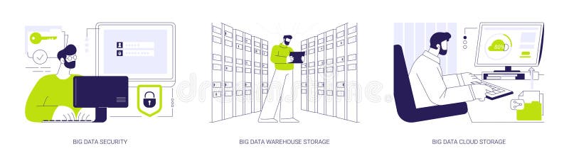 Big Data Storage Abstract Concept Vector Illustrations. Stock ...