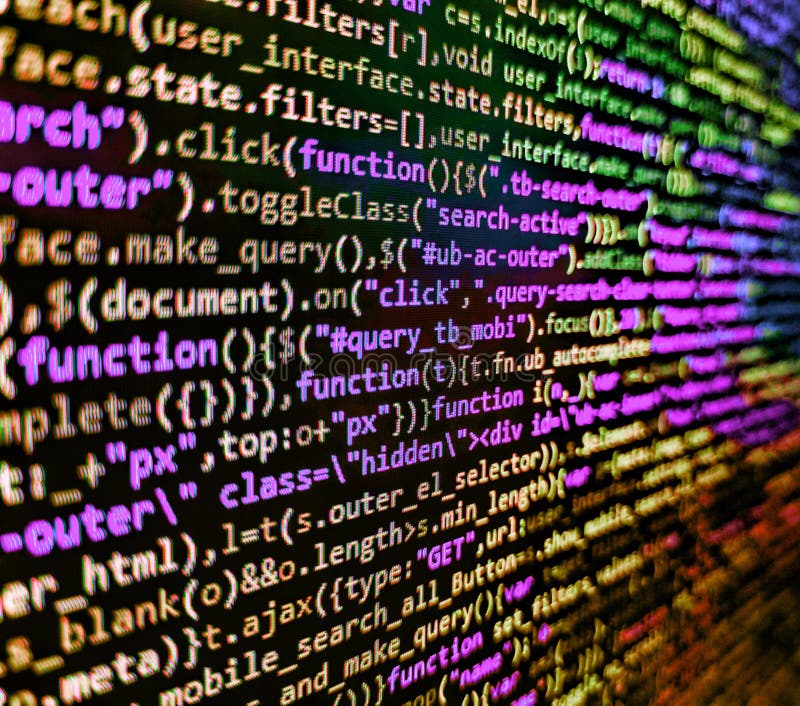 Big Data Storage and Cloud Computing Representation. Programmer Developer Screen Stock Photo ...