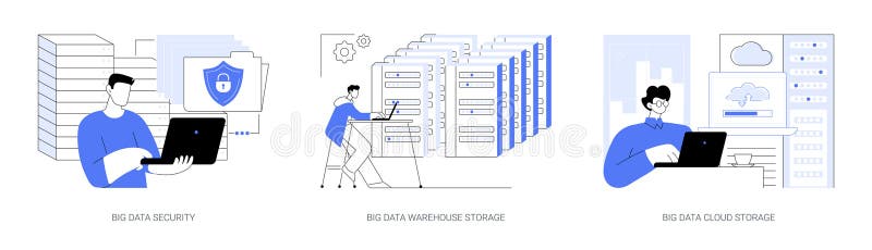 Big Data Storage Isolated Cartoon Vector Illustrations Se Stock Vector ...