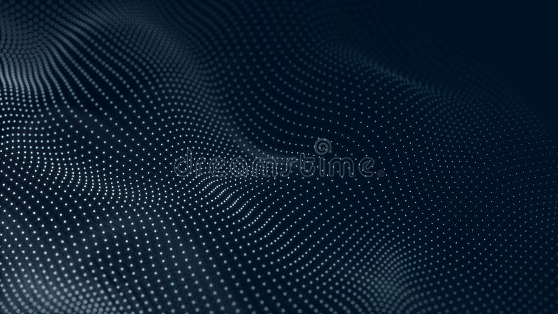 Big Data Stream. Digital Wave with Many Points. Technology or Science ...