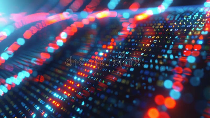 Big Data Stream Flowing with Binary Code and Light Trails Stock Photo - Image of blur, modern ...