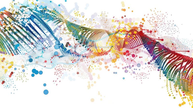 Big Data Stream Flowing with Colorful Dots and Lines Stock Photo ...