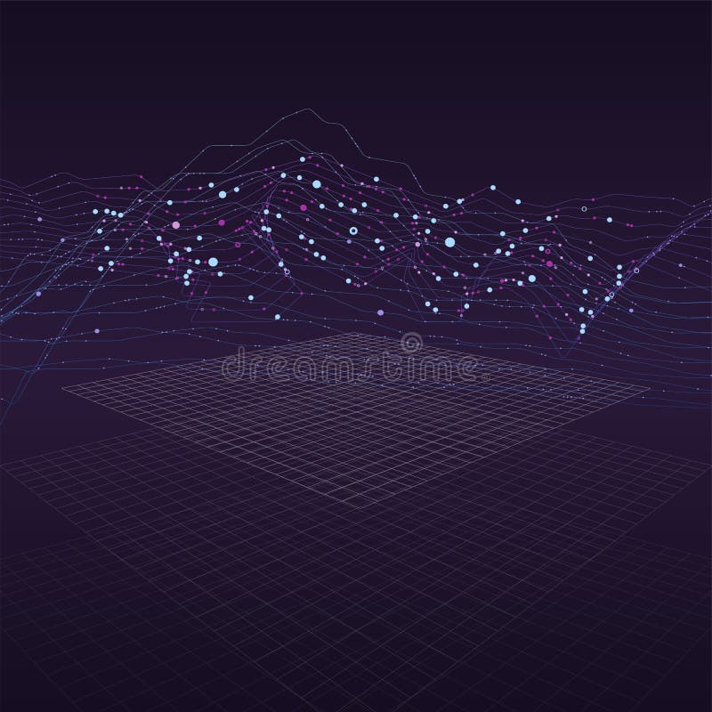 Big Data Stream Futuristic Infographic on Digital Cyber Surface ...