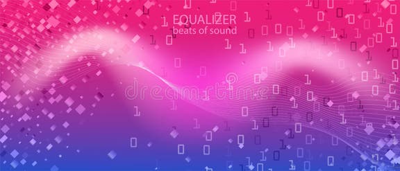 Big Data Stream Vector Wallpaper. Blue Pink Purple Background. Matrix Flying Binary Code. Neon ...