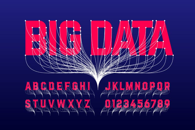 Big Data style font stock vector. Illustration of info - 138825852