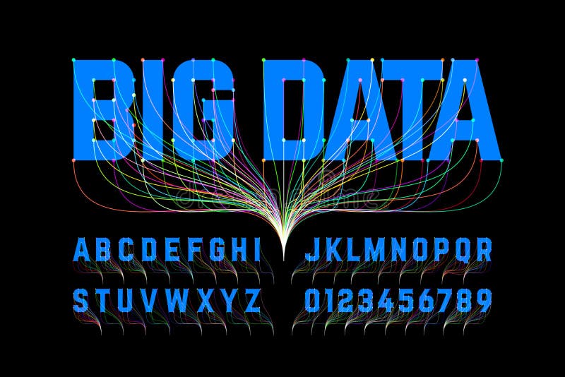 Big Data style font stock vector. Illustration of info - 138825852
