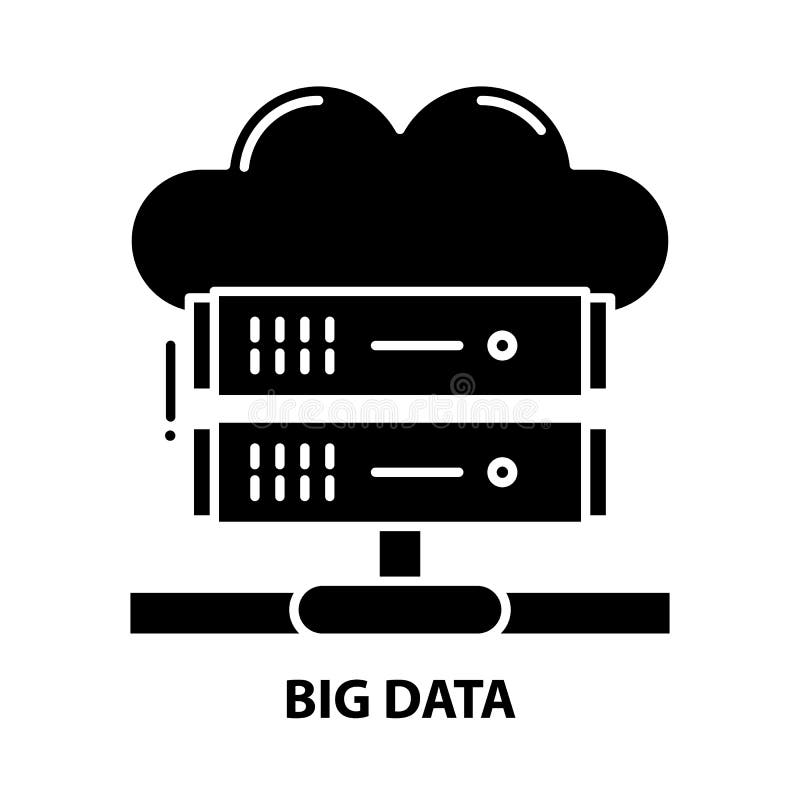 Big Data Symbol Icon, Black Vector Sign with Editable Strokes, Concept ...