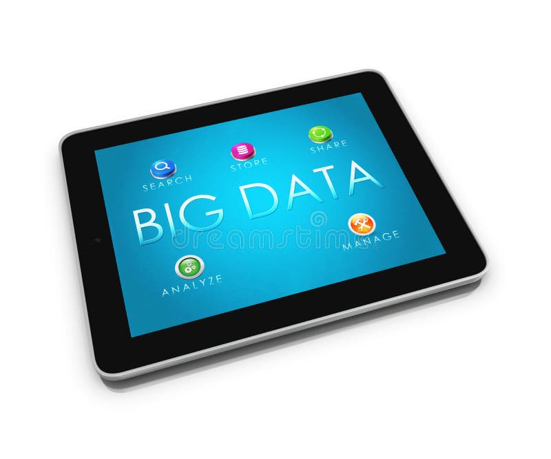 BIG DATA Tablet 1 stock illustration. Illustration of internet - 30879071